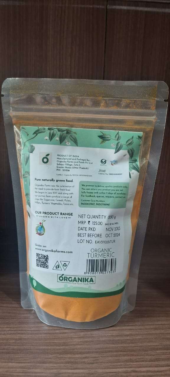 Haldi Powder 200g Organika - Jaivikhaat